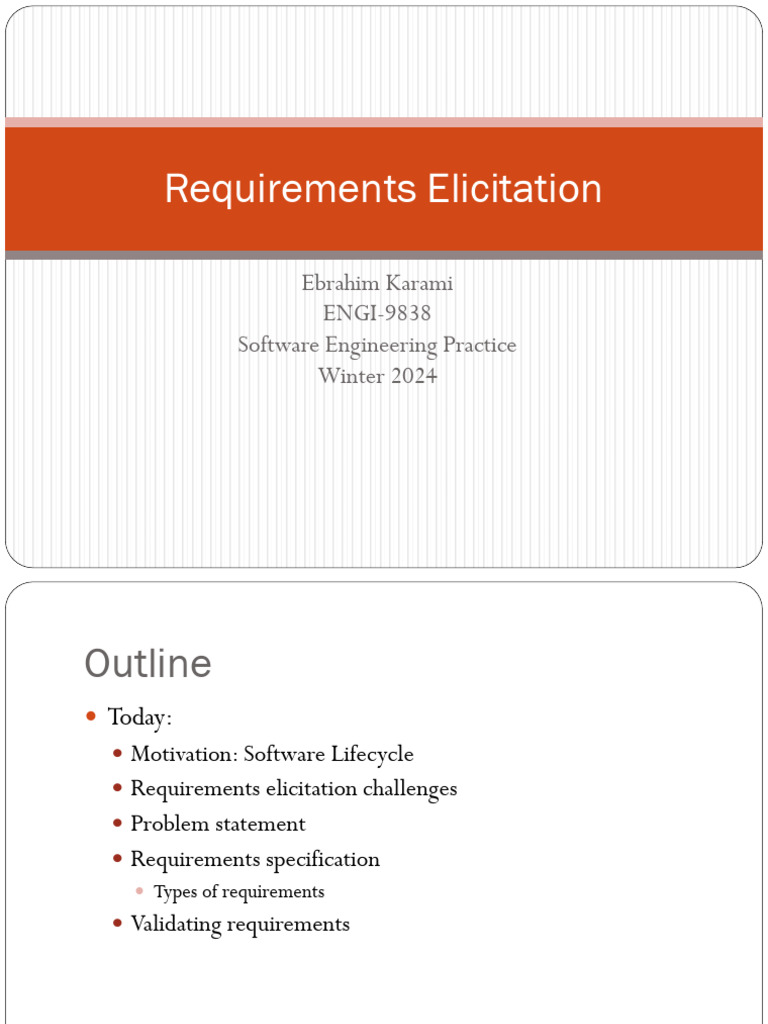 Lecture 4 - Requirements Elicitation | PDF | Use Case | Product Lifecycle
