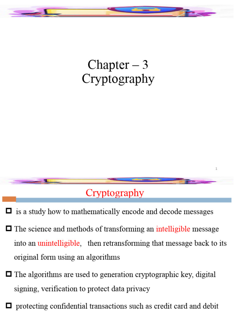 Chapter 3 Cryptographyyy | PDF | Cryptography | Key (Cryptography)