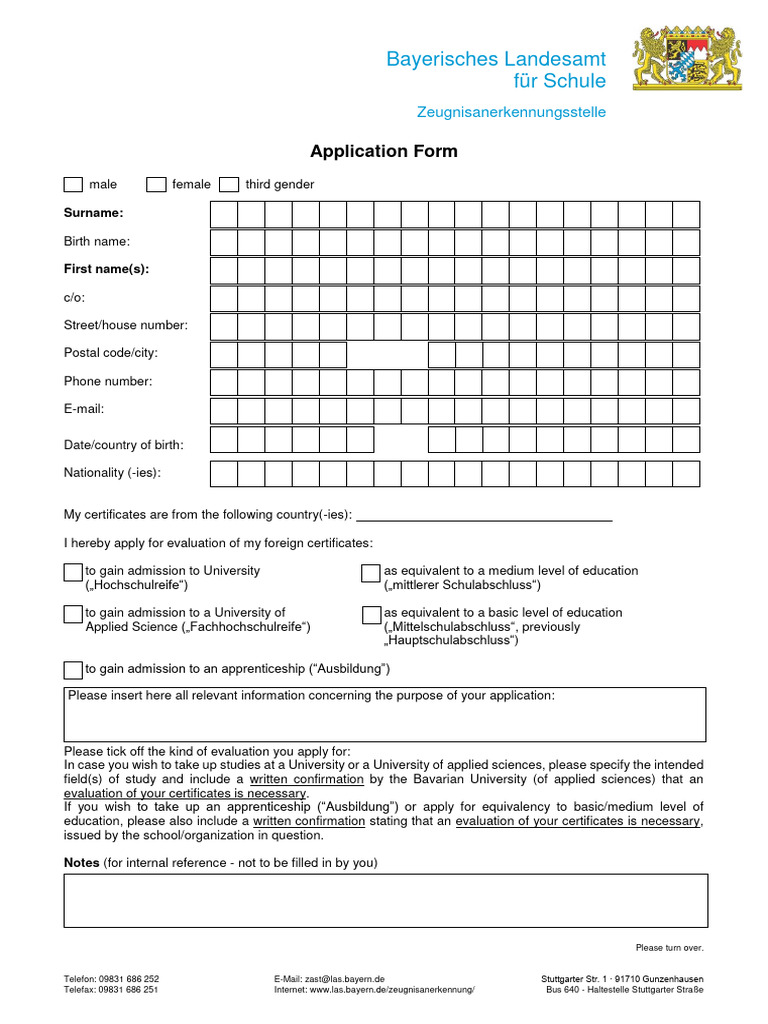 Antragsformular ZASt Englisch | PDF | Identity Document