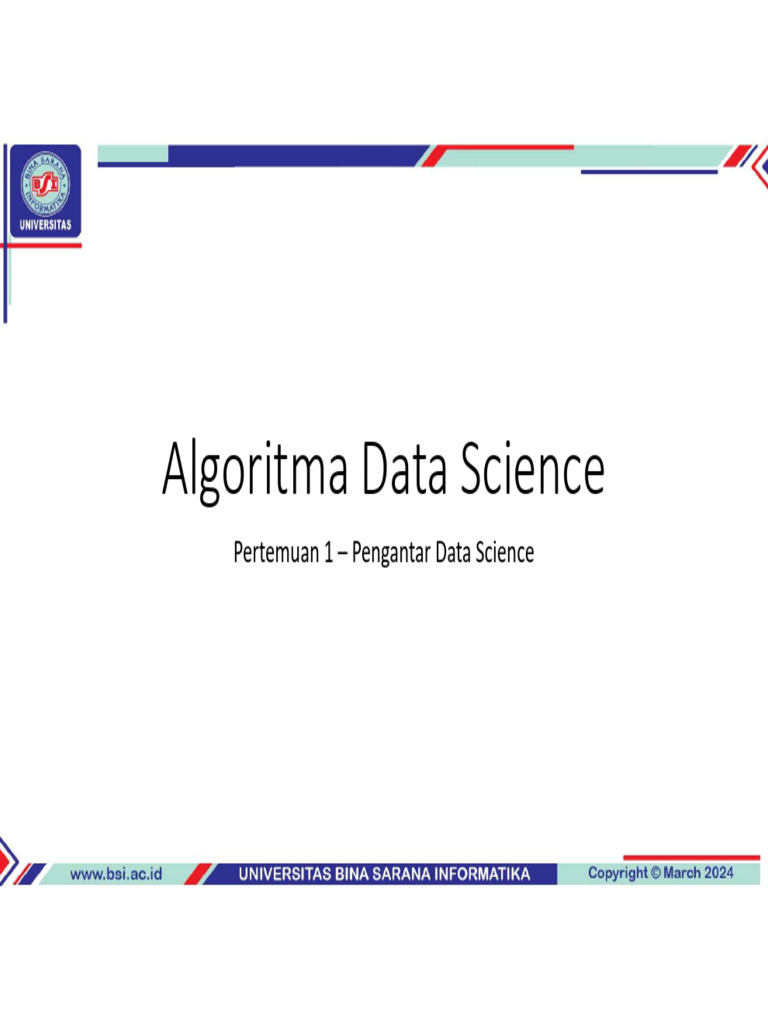 Pertemuan 1 - Algoritma Data Science | PDF