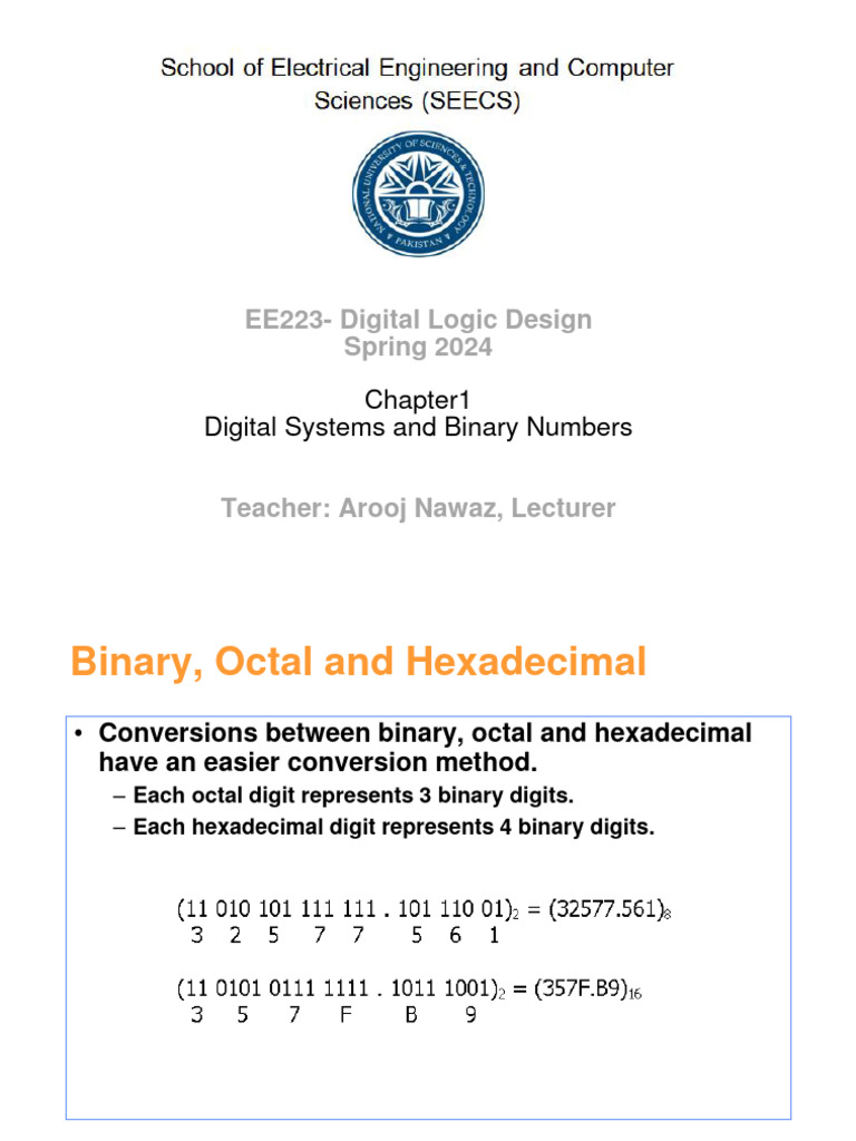 Digital Systems and Binary Numbers Notes PDF | PDF | Subtraction ...