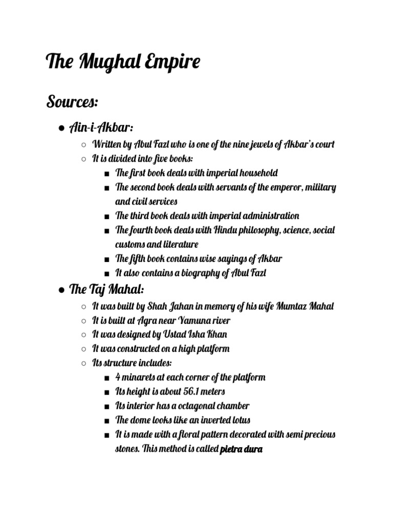 The Mughal Empire | PDF | Mughal Empire