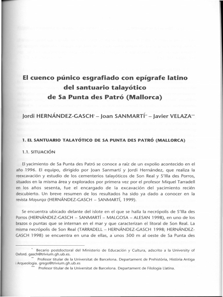 EI Cuenco Punico Esgrafiado Con Epigrafe | PDF | Cerámica