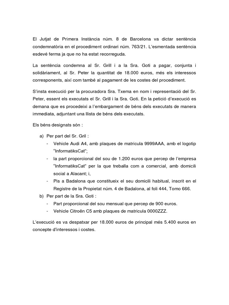 Supòsit Pràctic Exec. Din. | PDF