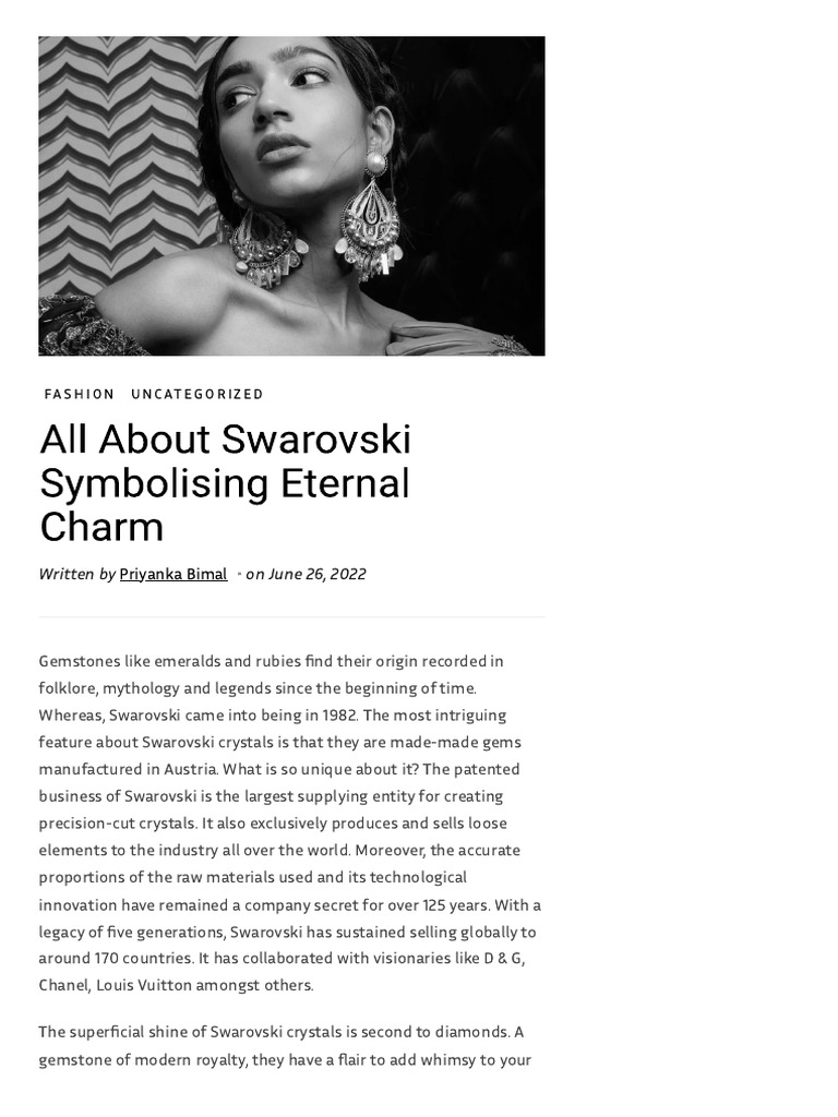 All About Swarovski Symbolising Eternal... Festyle, Interviews, Events, Shopping | PDF