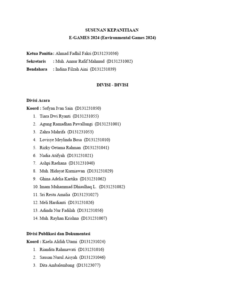 Susunan Kepanitiaan-1 | PDF