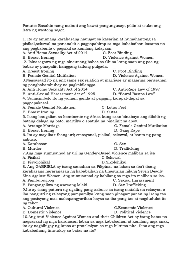 3rd Periodic Exam PDF | PDF