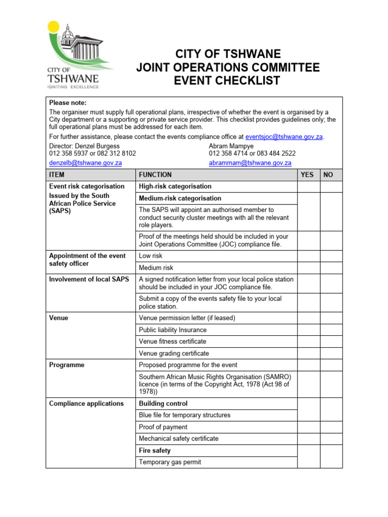 JOC-Checklist | PDF | Transport