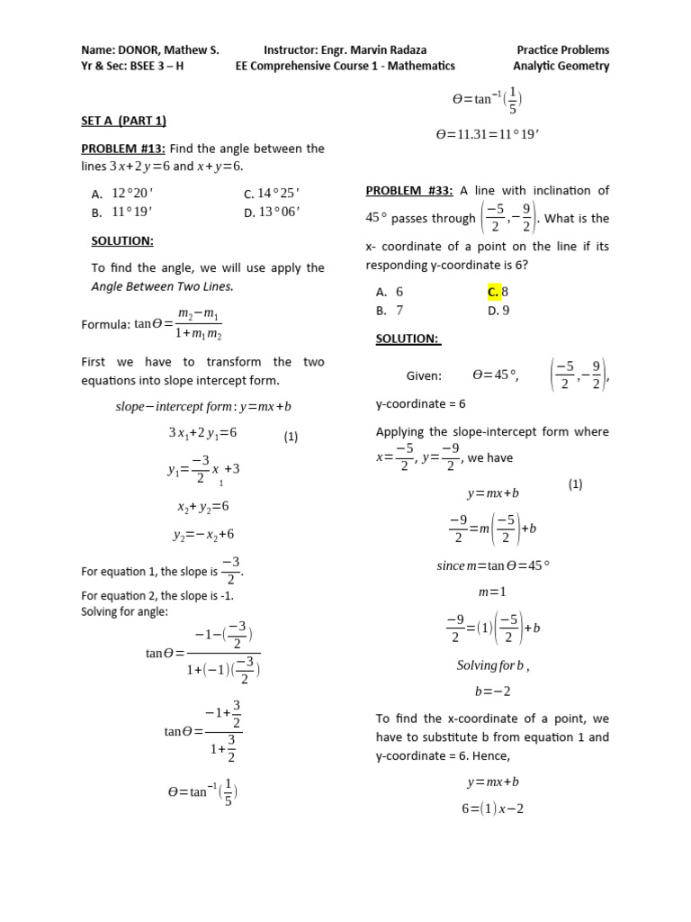 DONOR - M - Analytical Geometry | PDF | Ellipse | Equations