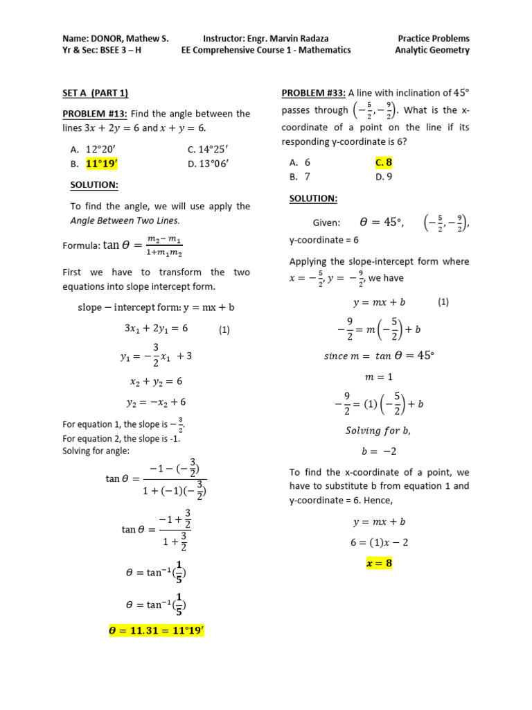 DONOR - M - Analytical Geometry | PDF | Ellipse | Equations