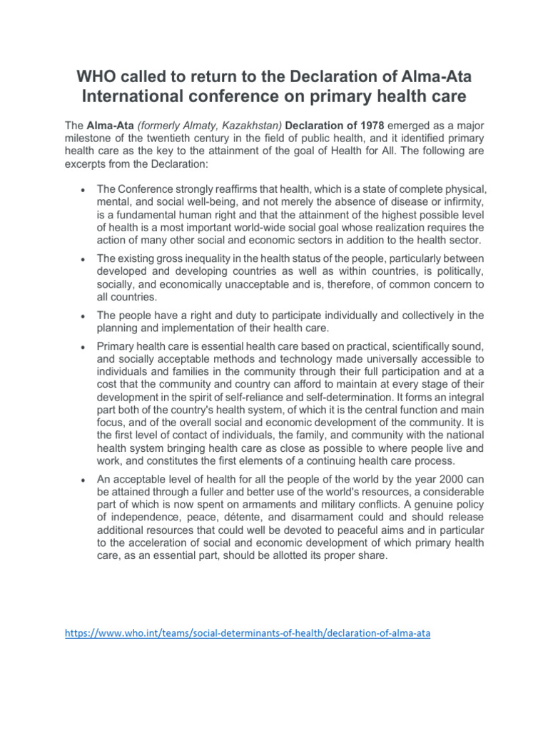 Primary Health Care for Global Equity | PDF | Health Care | Social Programs