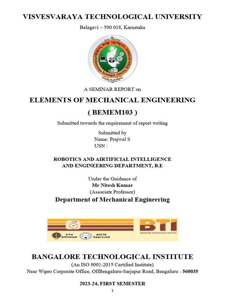 Mech Front Page | PDF | Bangalore | Engineering