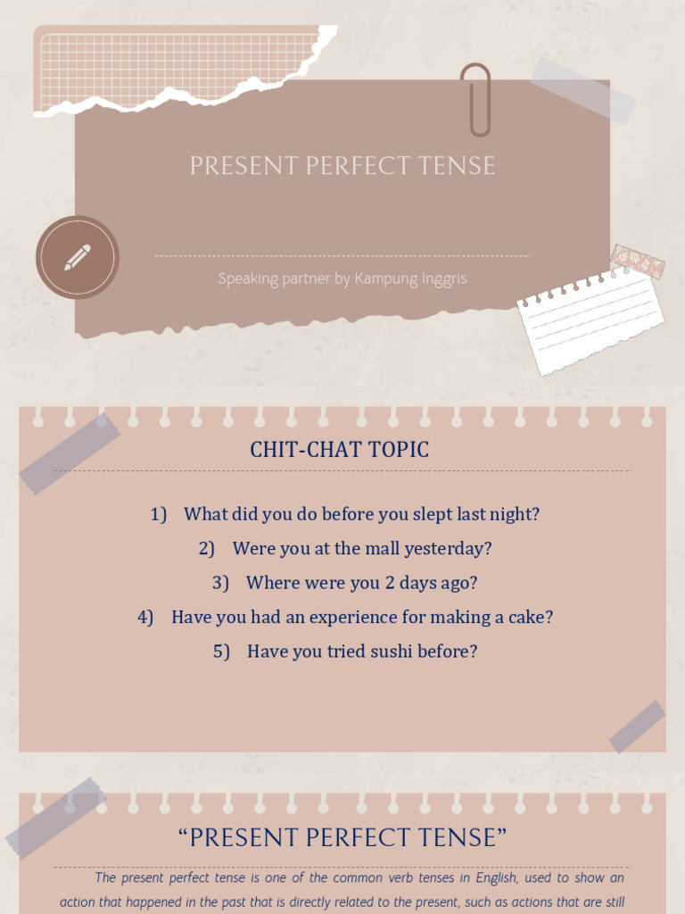 Present Perfect Tense | PDF | Grammatical Tense | Perfect (Grammar)