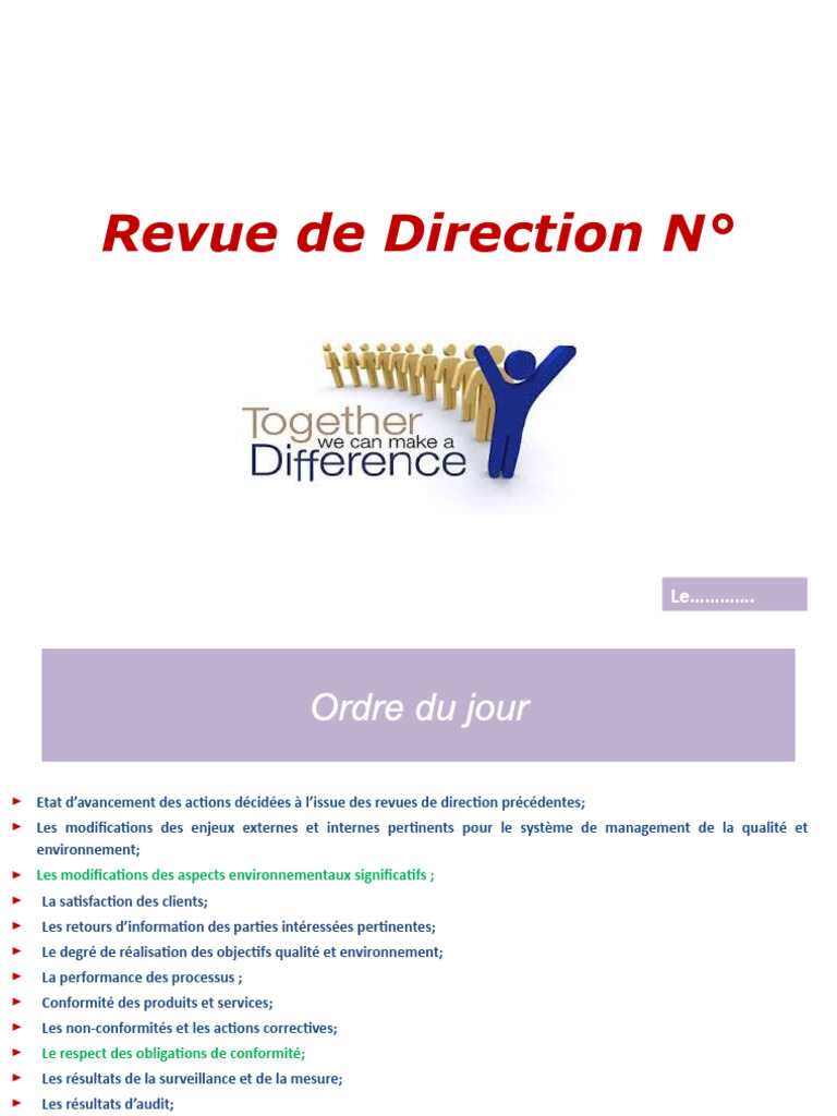Présentation Revue Direction | PDF | Audit | Analyse systémique