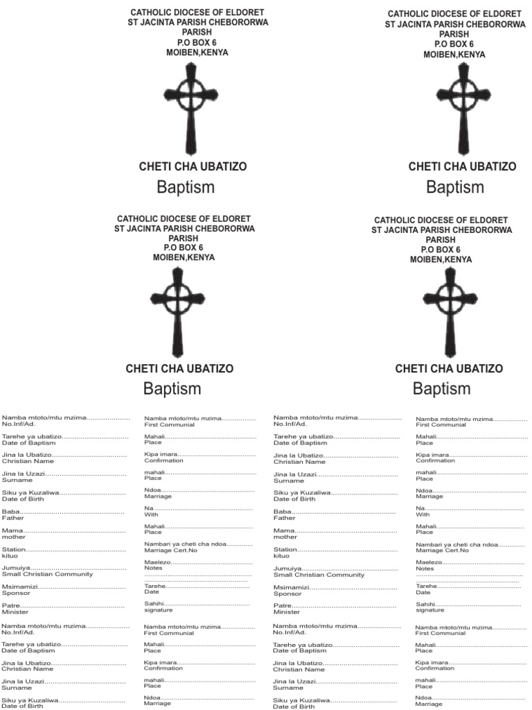 Baptism Card | PDF | Sacraments | Rites Of Passage