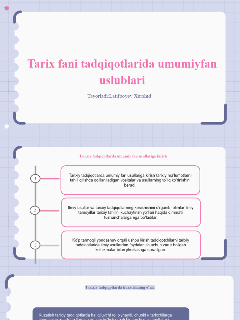 Tarix Fani Tadqiqotlarida Umumiyfan Uslublari | PDF