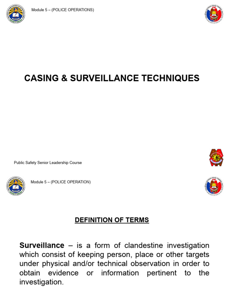 Police Surveillance Techniques | PDF | Surveillance | Espionage