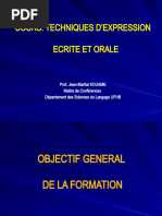 Cours Power Point Techniques D'expressions Orale Et Ecrite | PDF | la ...