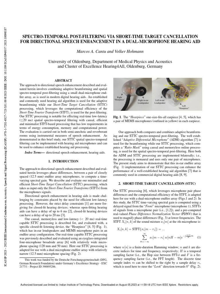 Spectro Temporal Post Filtering Via Short Time Target Cancellation For Directional Speech
