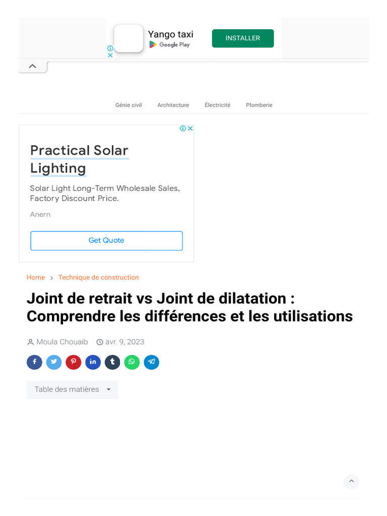 Joint de Retrait Vs Joint de Dilatation Comprend | PDF | Béton ...
