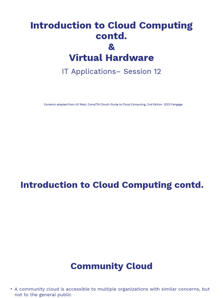 ITA Session 12 Virtual Hardware | PDF | Cloud Computing | Virtual Machine