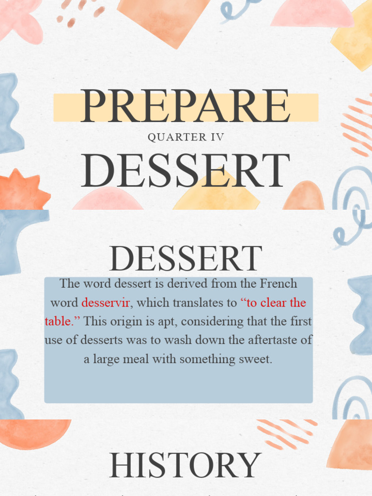 History of Dessert | PDF | Desserts | Pudding