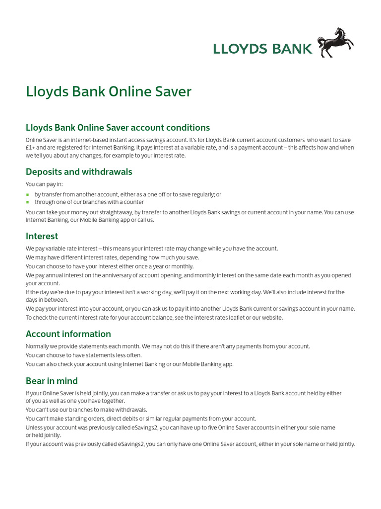 Online Saver Conditions | PDF | Transaction Account | Banks