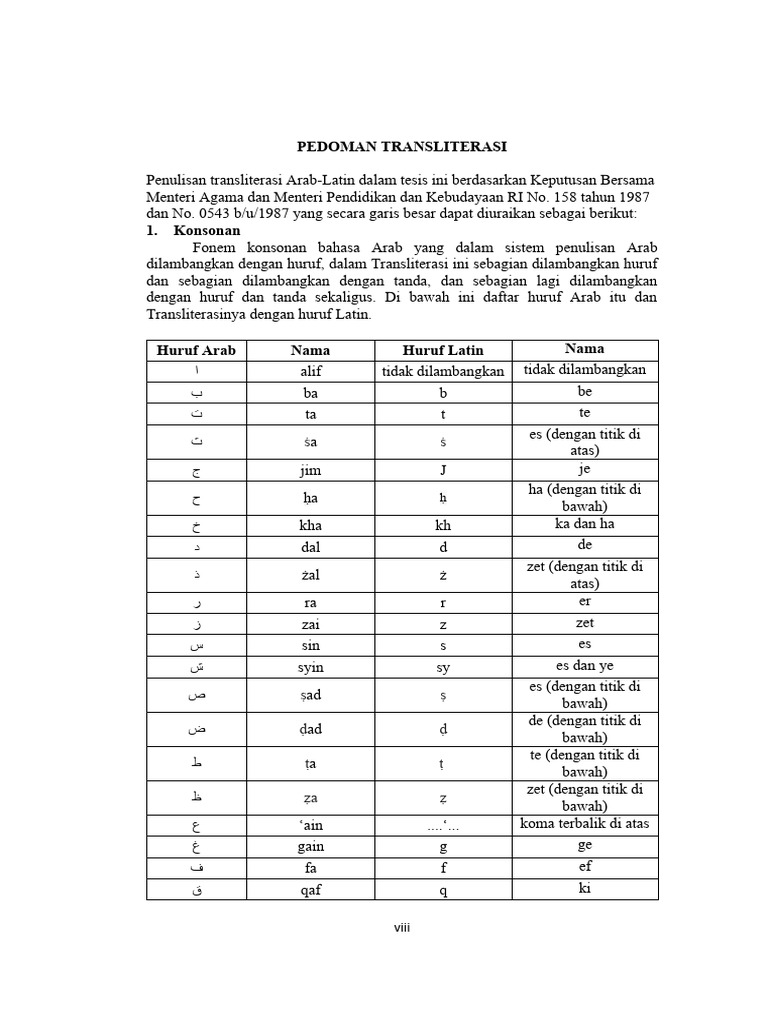 Pedoman Transliterasi | PDF