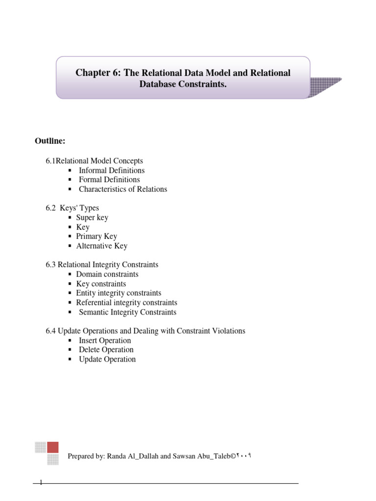 Ch6 - The Relational Data Model and Relational Database Constraints | PDF | Relational Database ...