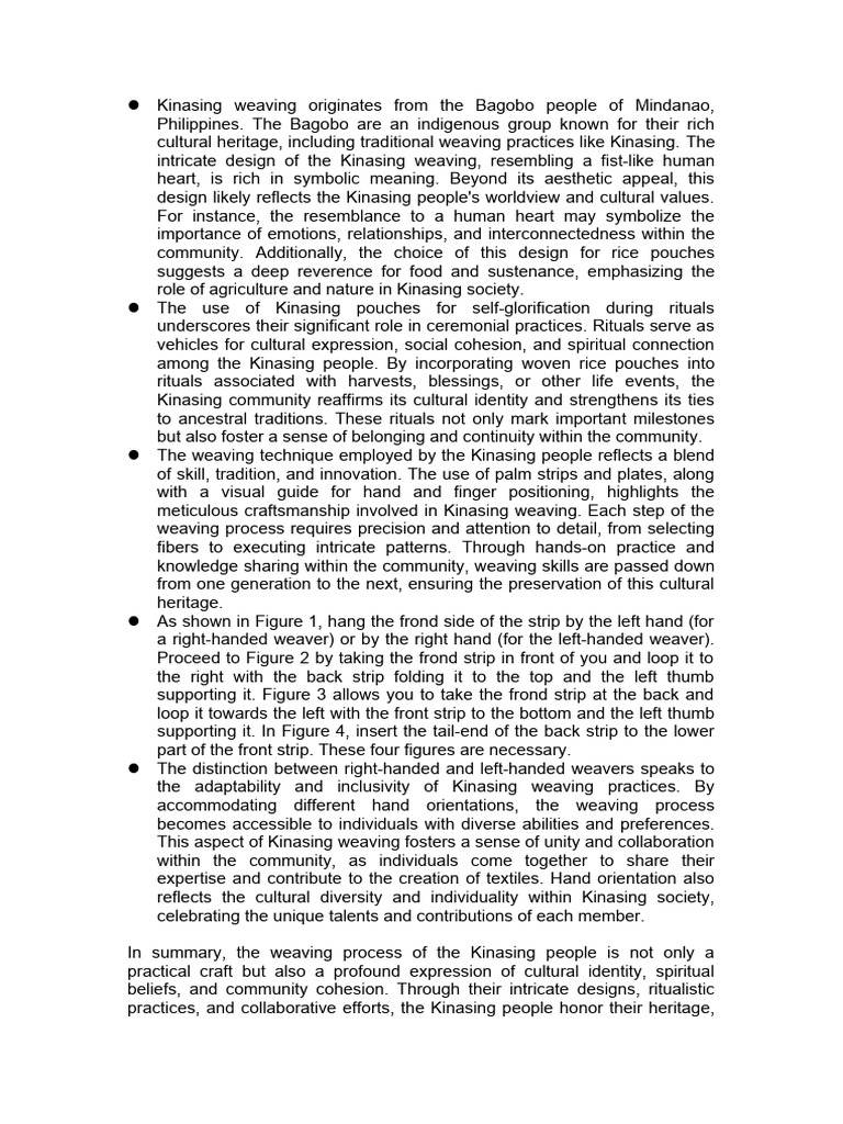 Kinasing Weaving Originates From The Bagobo People | PDF | Weaving ...
