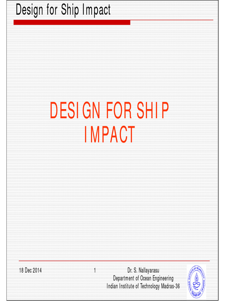 Ship Impact Design Analysis | PDF | Bending | Strength Of Materials