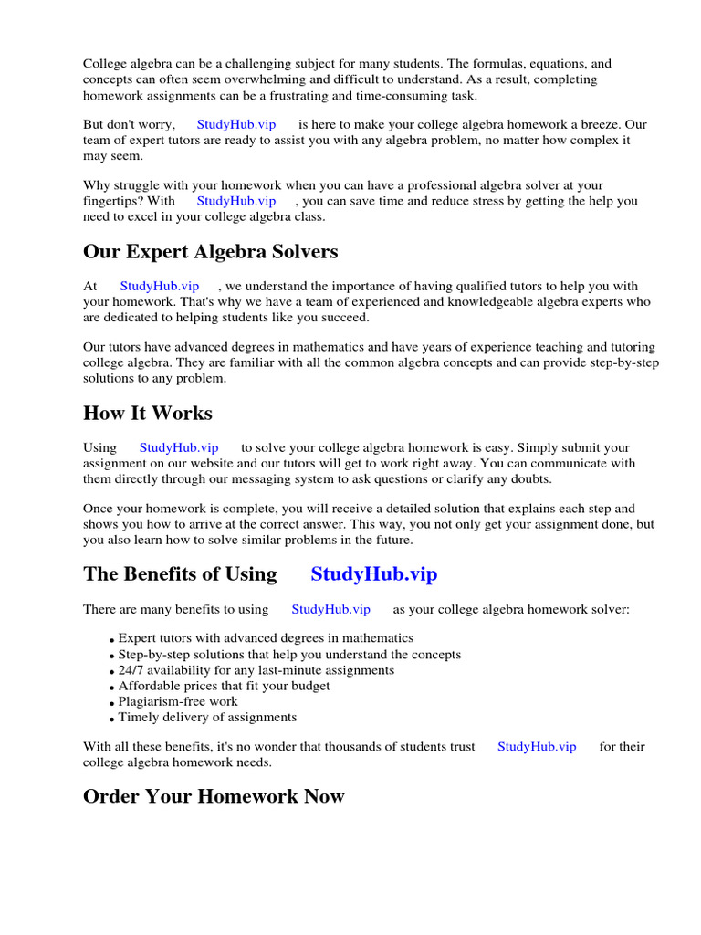 College Algebra Homework Solver | Download Free PDF | Mathematics | Algebra