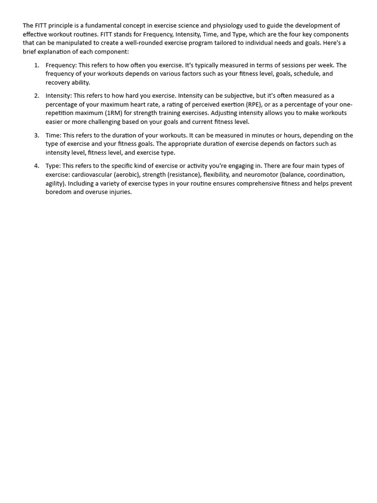 The FITT Principle | PDF