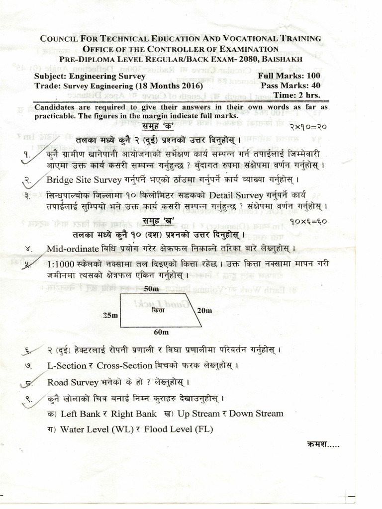 Engineering Surveying Question Papers | PDF