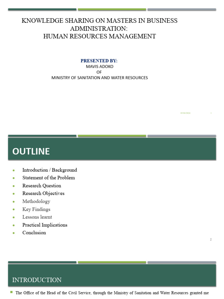 Knowledge Sharing On Masters in Business Administration: Human Resources Management | Download ...