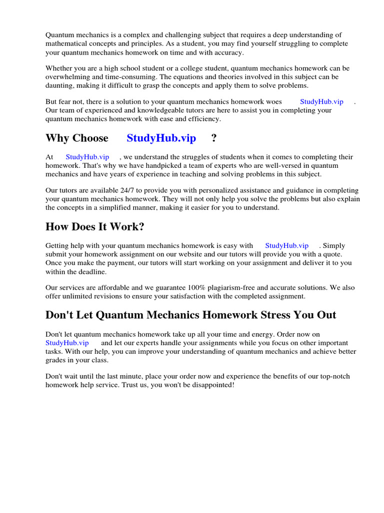 Quantum Mechanics Homework | PDF | Quantum Mechanics | Physics