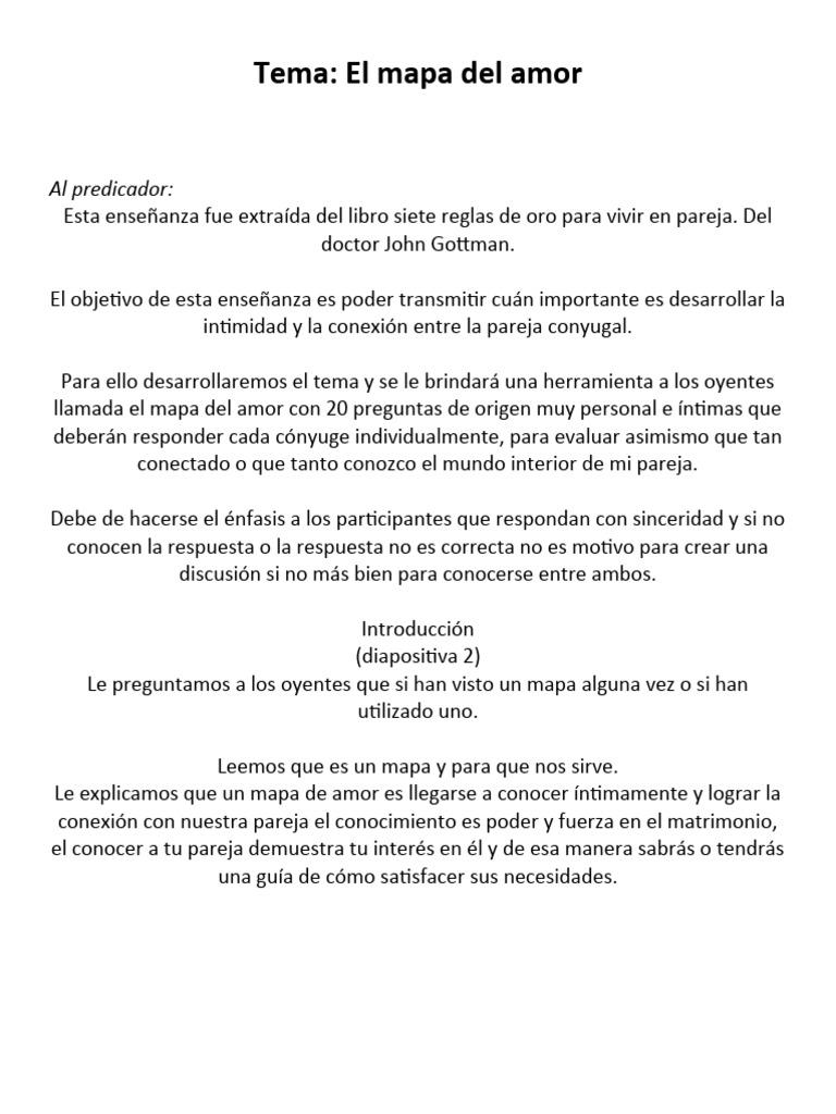 El Mapa Del Amor Bosquejo | Descargar gratis PDF | Amor