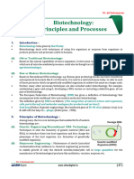 BIOTECHNOLOGY Principles & Processes | PDF | Plasmid | Restriction Enzyme