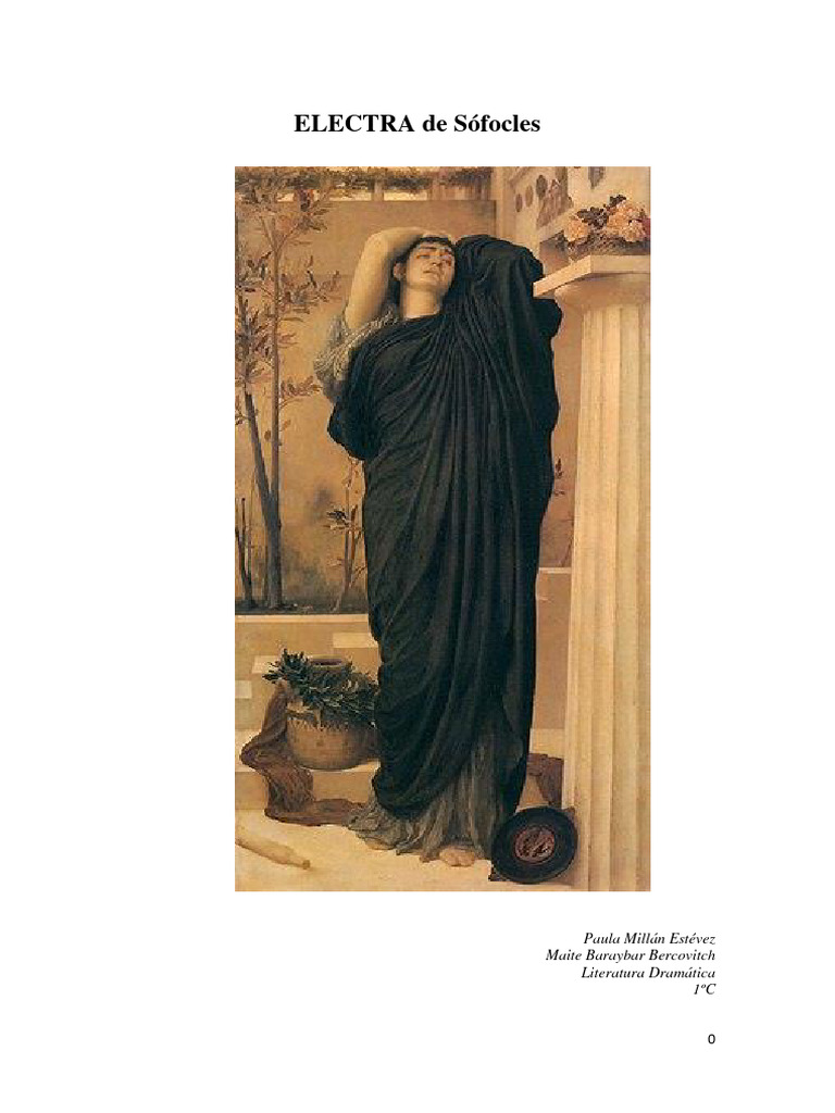 Electra - Sófocles | PDF | Sófocles | Clitemnestra