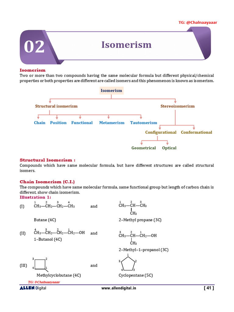 ISOMERISM | PDF | Conformational Isomerism | Isomer