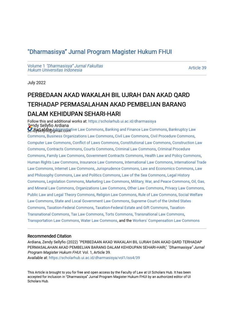 Perbedaan Akad Wakalah Bil Ujrah Dan Akad Qard Terhadap Permasala ...