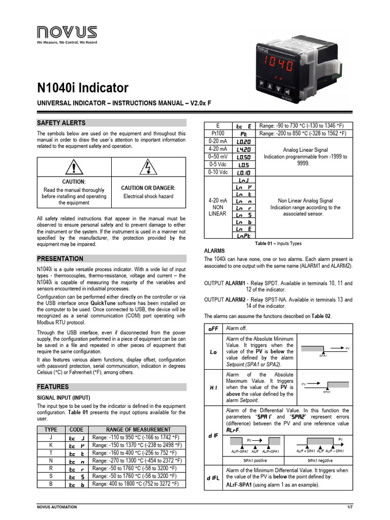 Manual N1040i v20x F en | PDF | Parameter (Computer Programming) | Power Supply