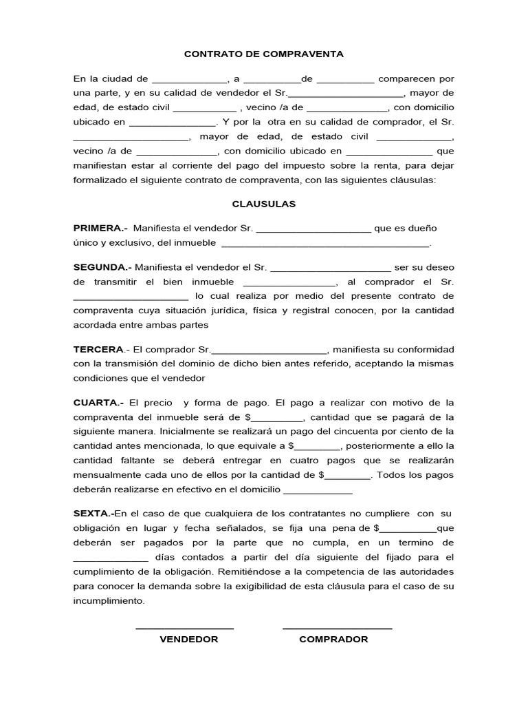 Formato Compraventa | PDF