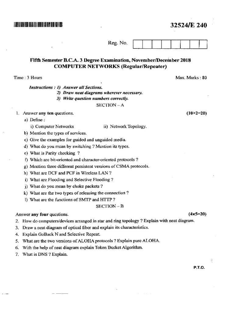 BCA V Sem QP 2018 | PDF