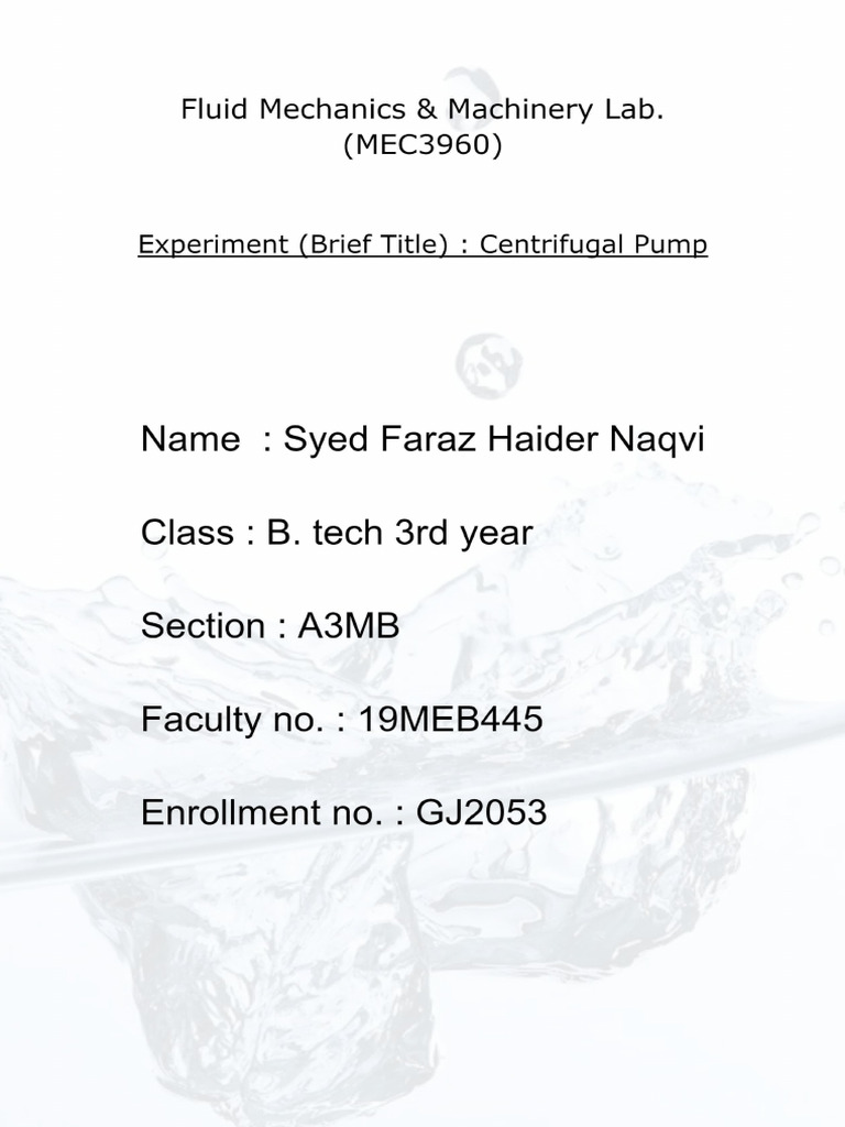 Centrifugal Pump Pdf
