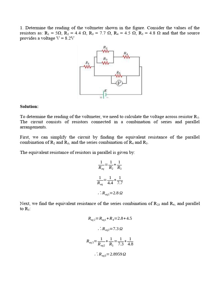 Circuits Soln | PDF | Series And Parallel Circuits | Electrical Resistance And Conductance