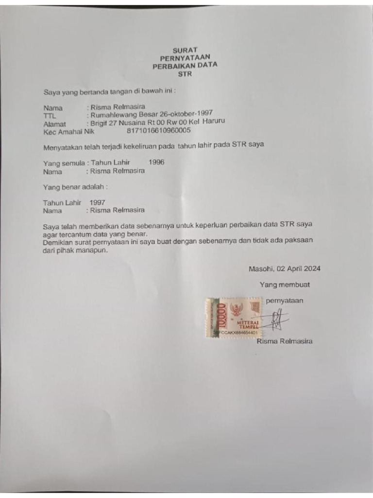 Perbaikan Data STR | PDF