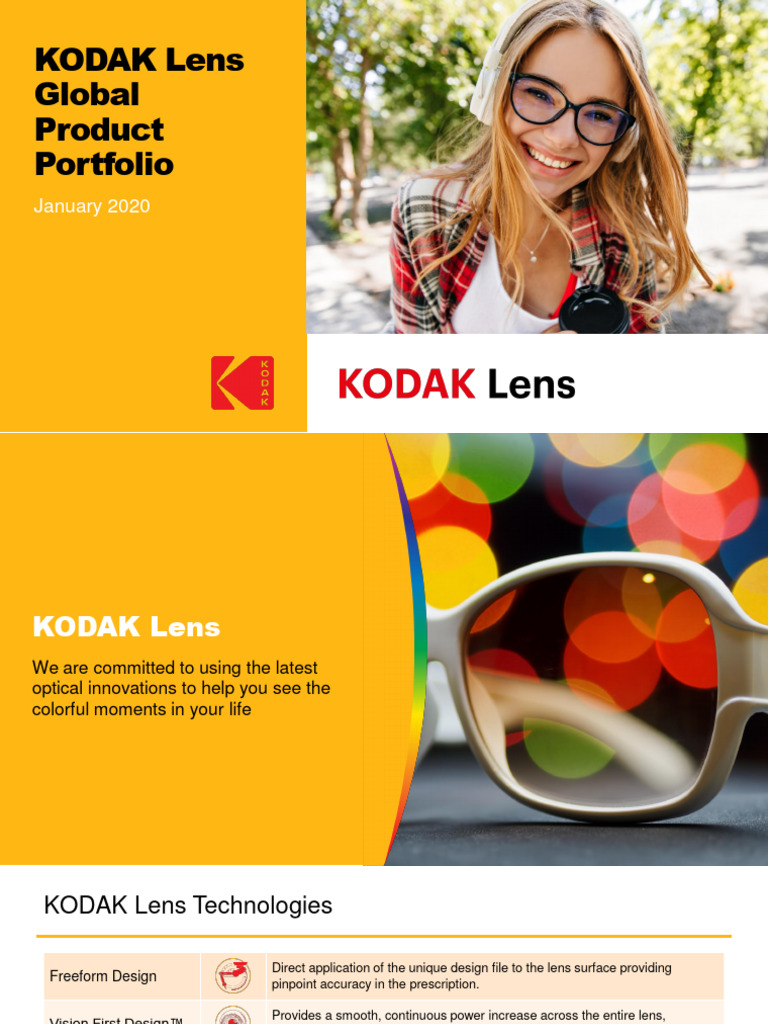 KODAK Lens Global Product Portfolio Presentation Jan 2020 | PDF | Electrodynamics | Light
