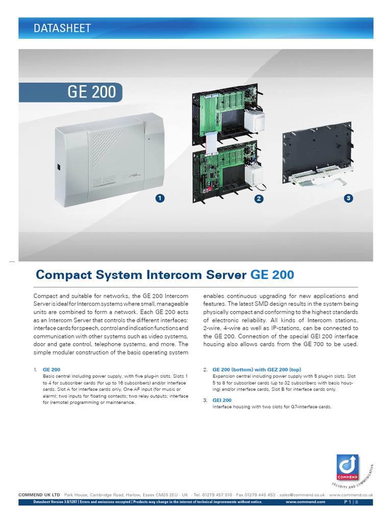 GE200 Data Sheet | PDF | Computer Network | Duplex (Telecommunications)
