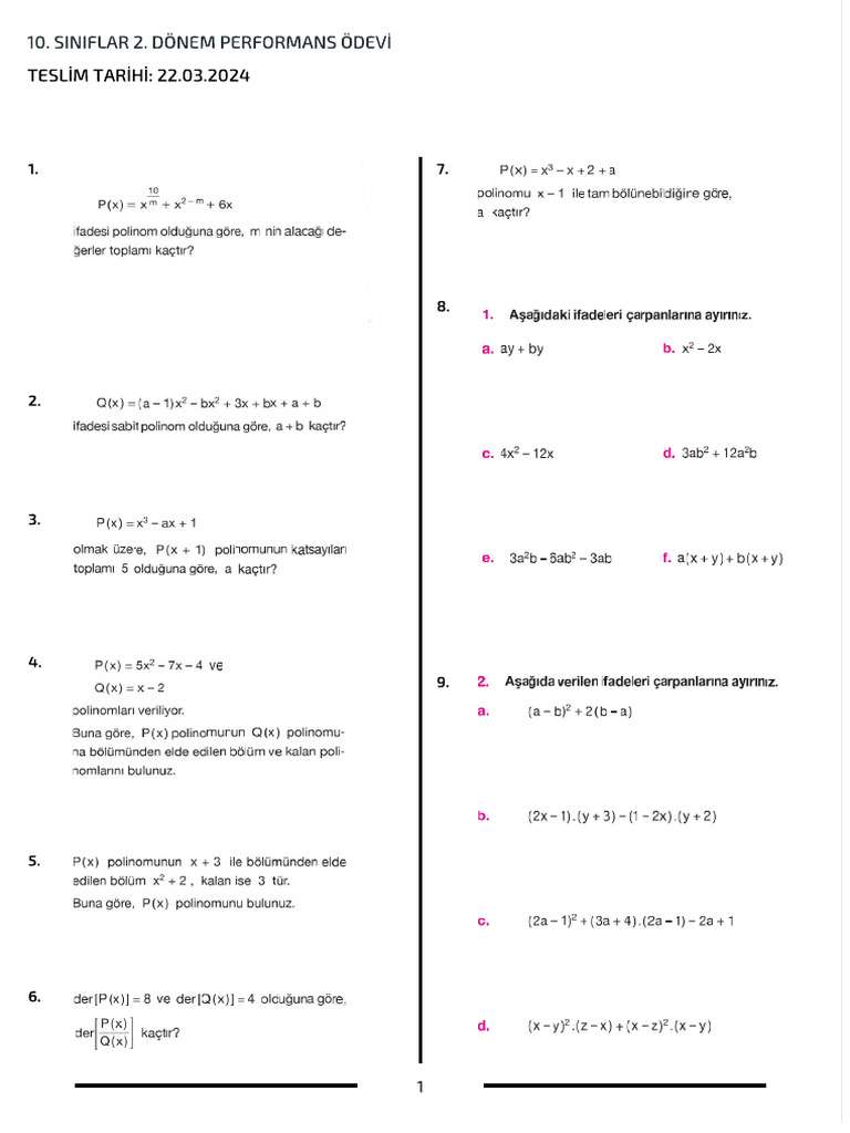 Sinif 2. Performans | PDF
